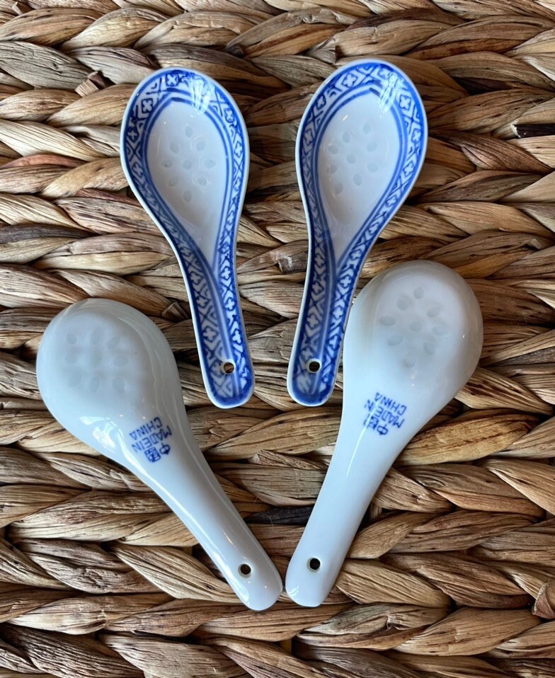 Vintage Chinese Blue & White Dragon Rice Eyes Porcelain - Etsy