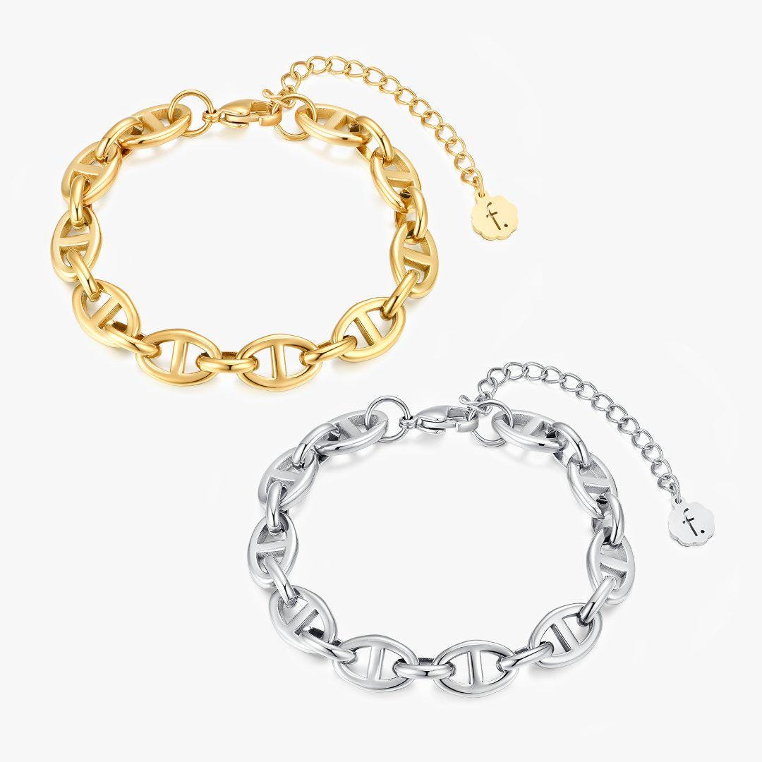 Hadley Chunky Bracelet 18K PVD Gold Plated Stainless Steel, Waterproof ...