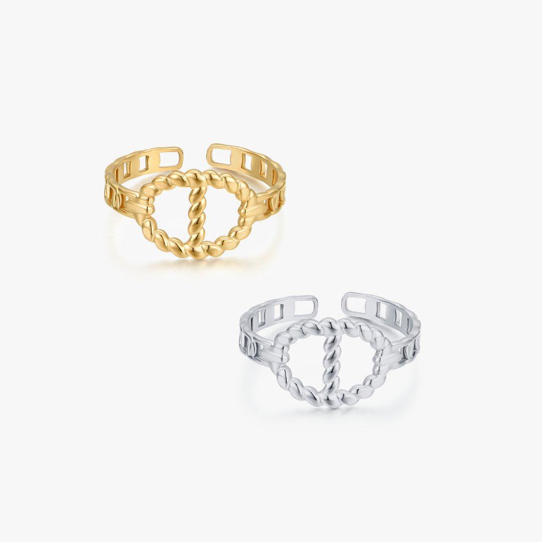 Stephanie Adjustable Ring 18K PVD Gold Plated Stainless Steel ...