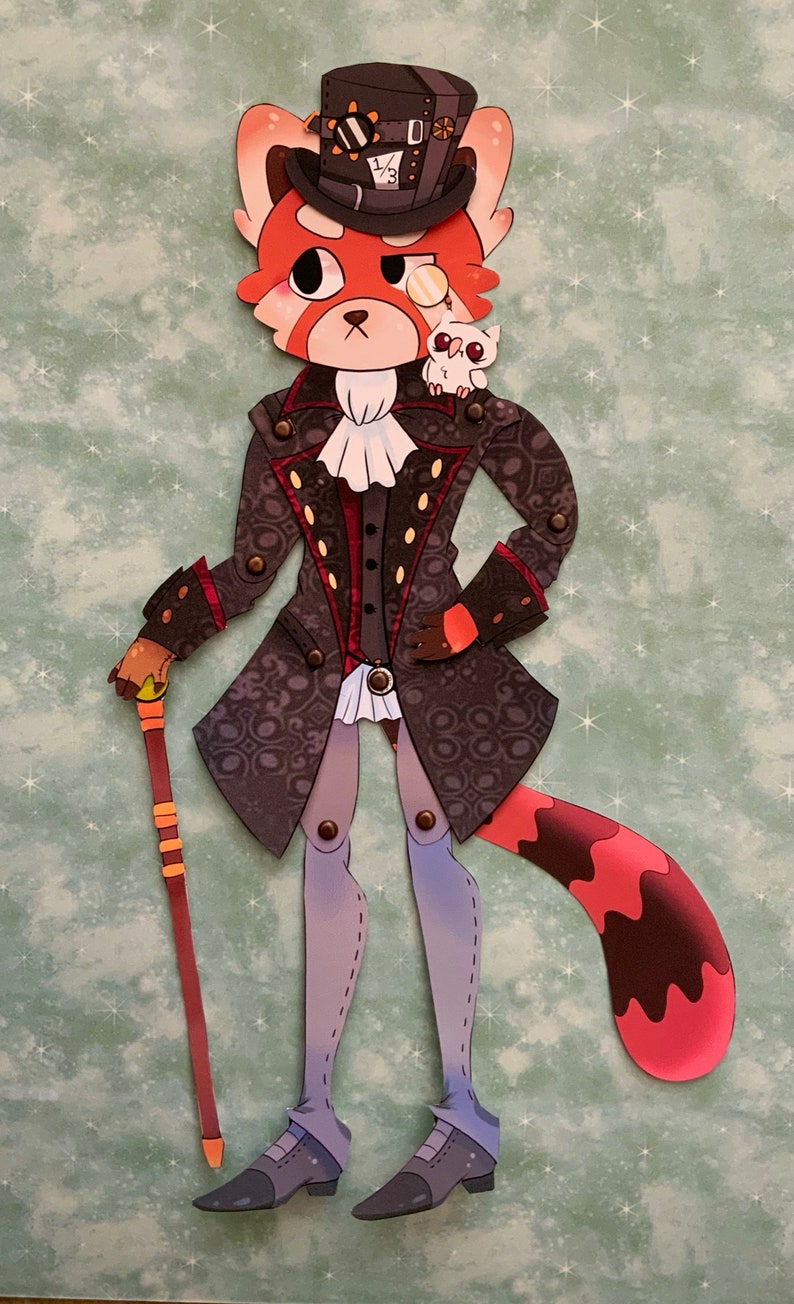 Paper Puppet Red Panda Gentleman download - Etsy
