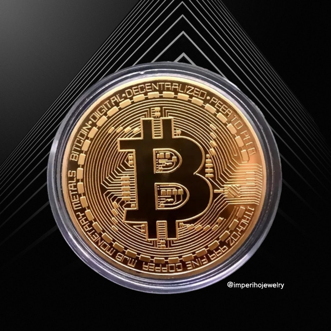 24k solid gold Bitcoin coin Bitcoin gift ounce of solid gold | Etsy