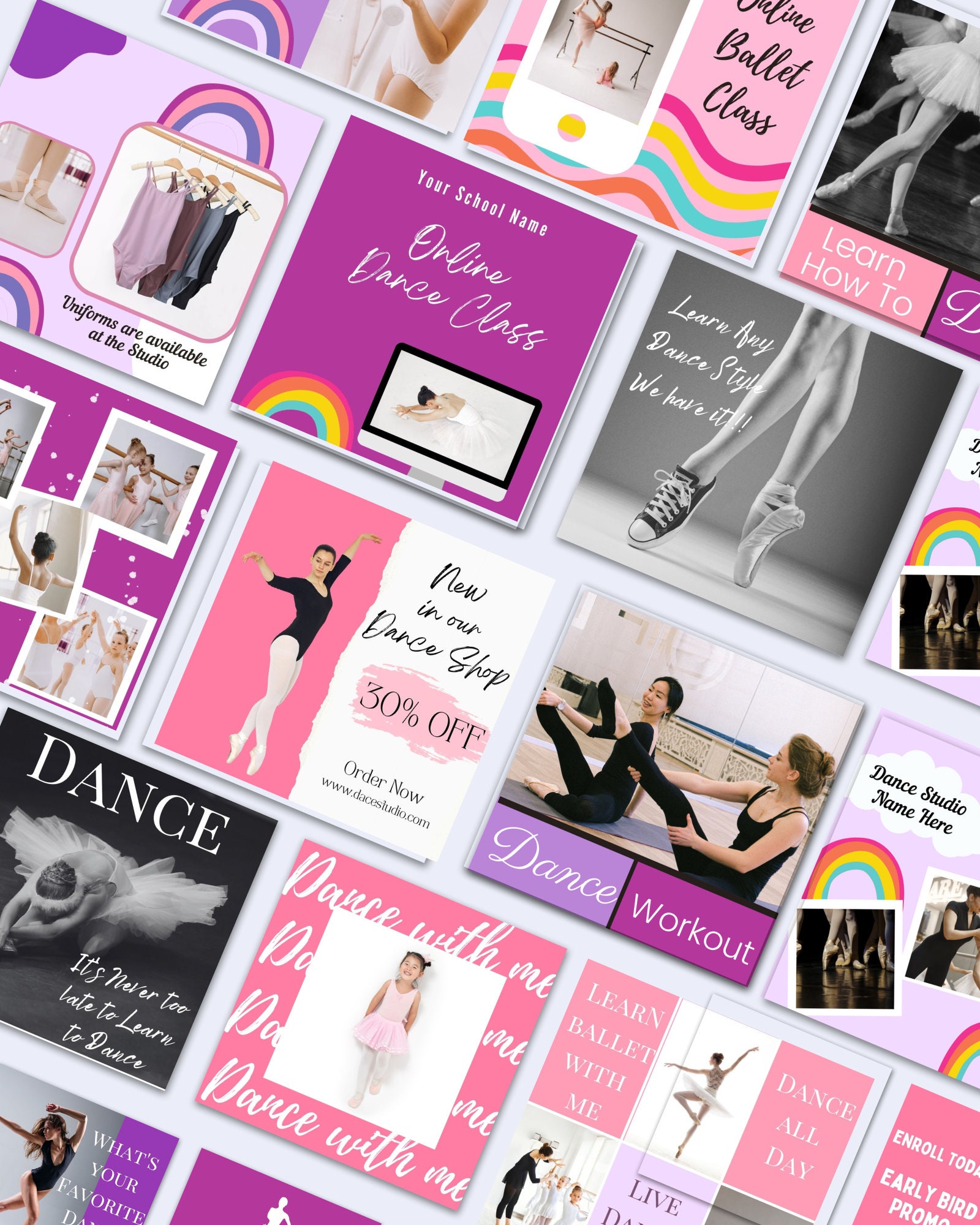 36 Dance Studio Templates Dance Teacher Social Media Posts - Etsy