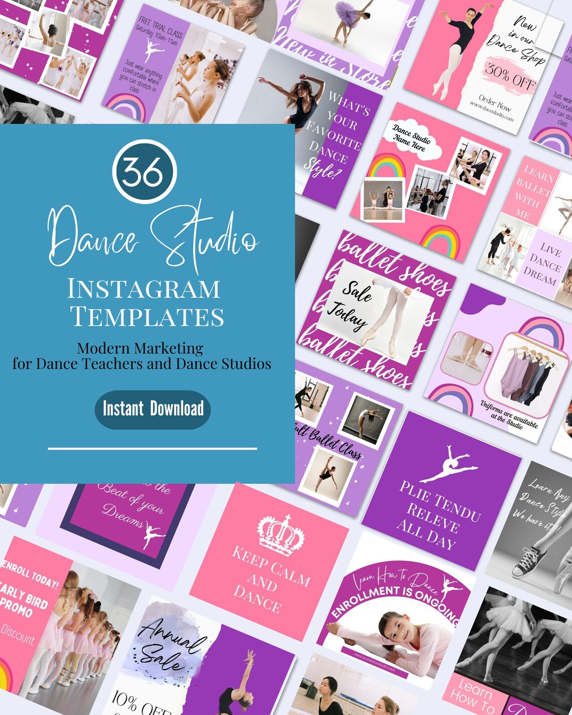 36 Dance Studio Templates Dance Teacher Social Media Posts - Etsy