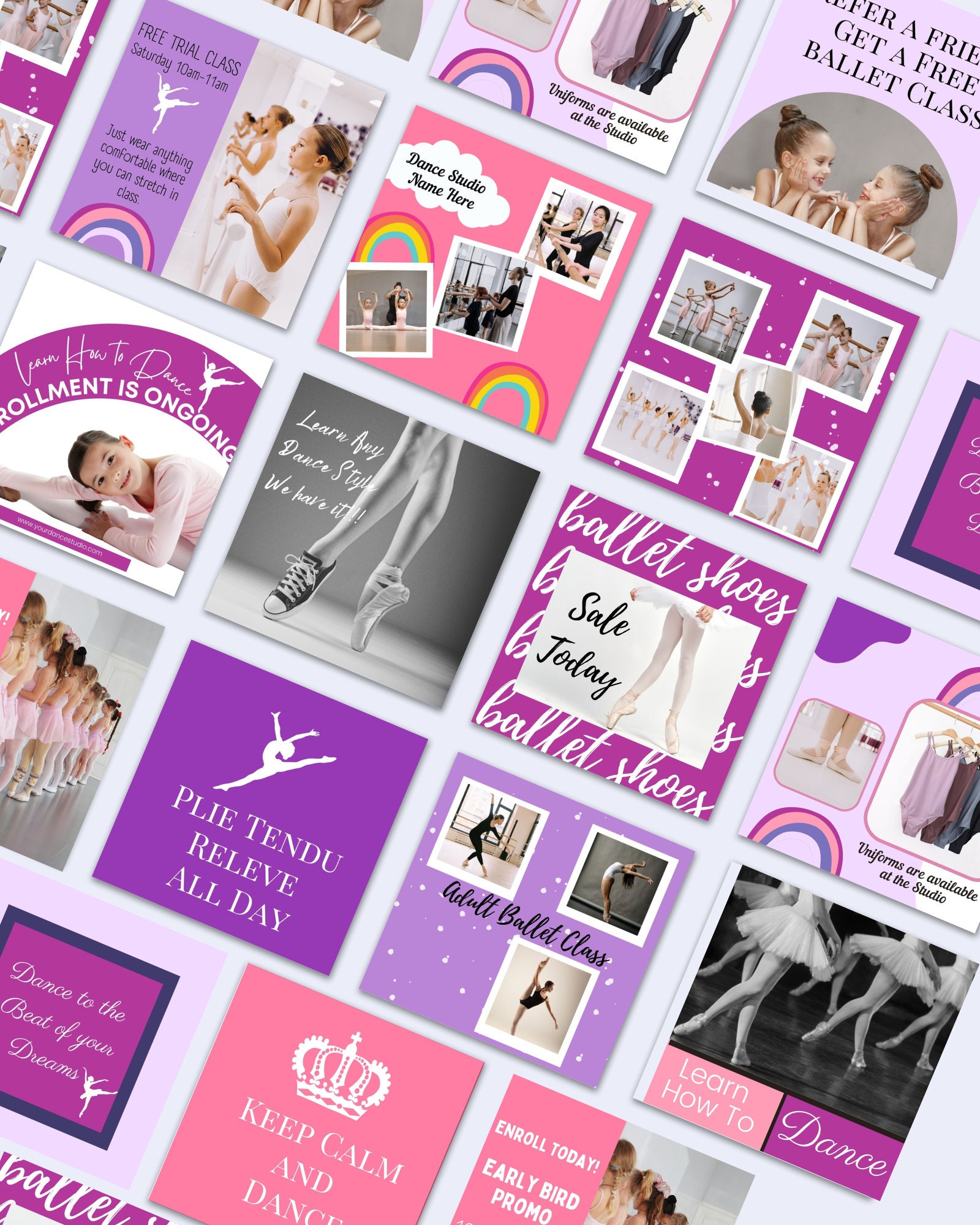 36 Dance Studio Templates Dance Teacher Social Media Posts - Etsy