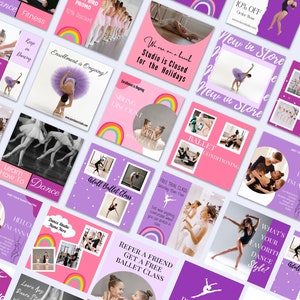 36 Dance Studio Templates Dance Teacher Social Media Posts - Etsy