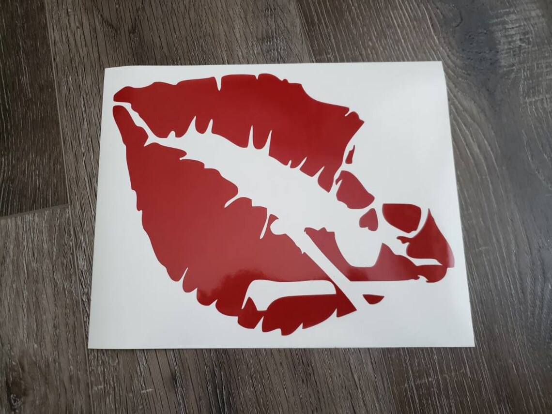 Lips With Skull Vinyl Decal - Etsy