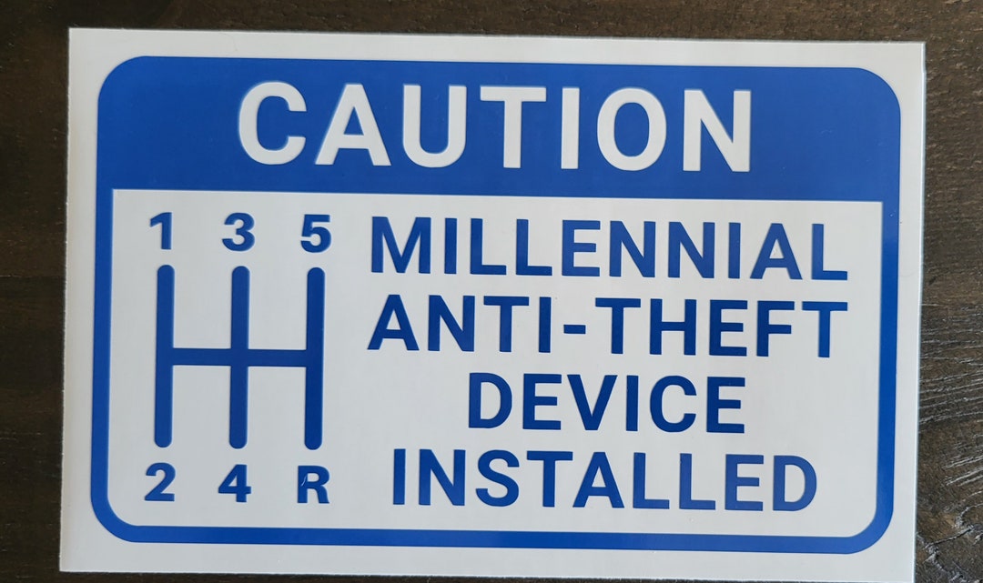 Millennial Anti Theft Device Vinyl Decal - Etsy
