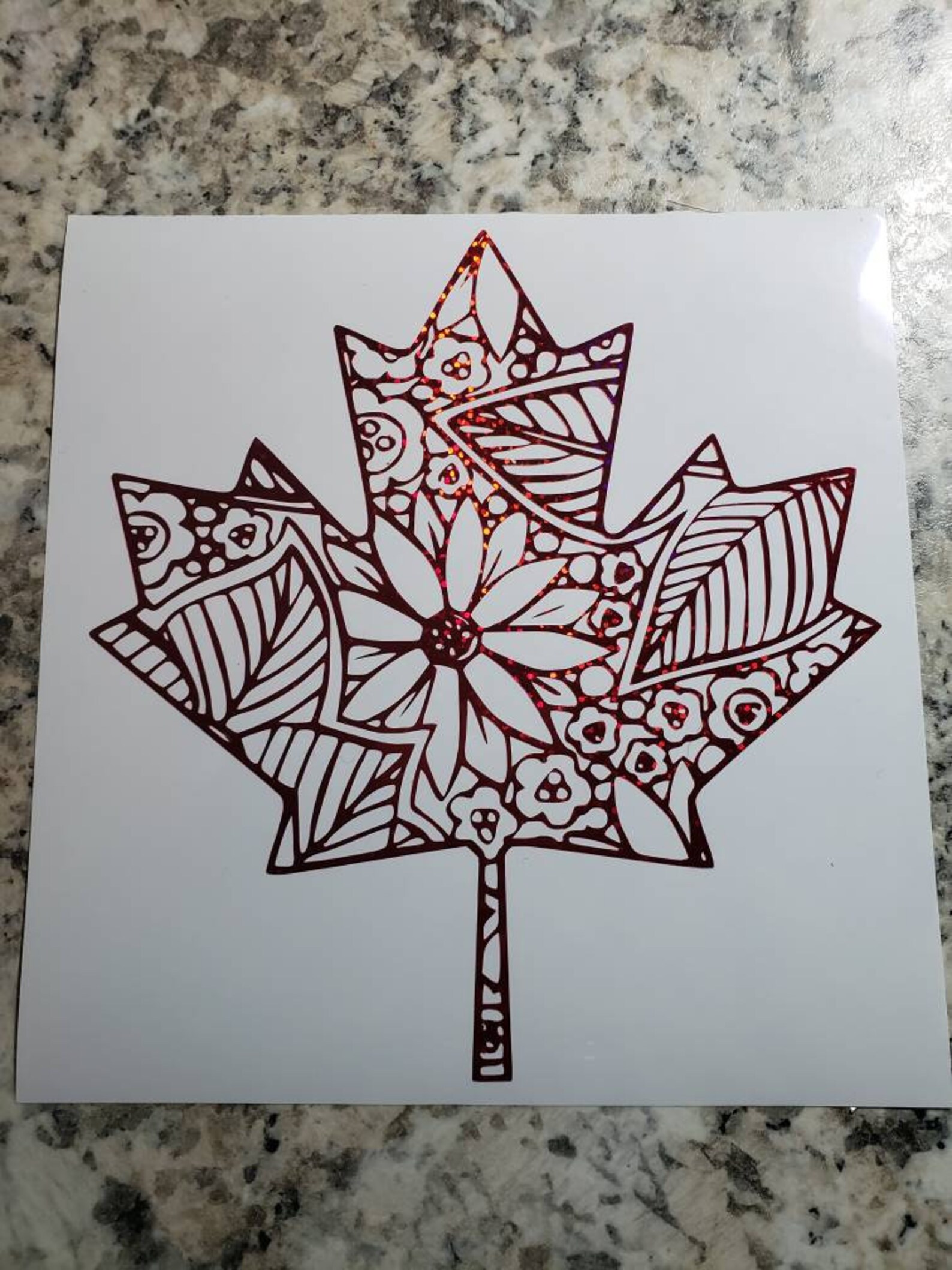 Mandala Maple Leaf Vinilo Decal - Etsy España