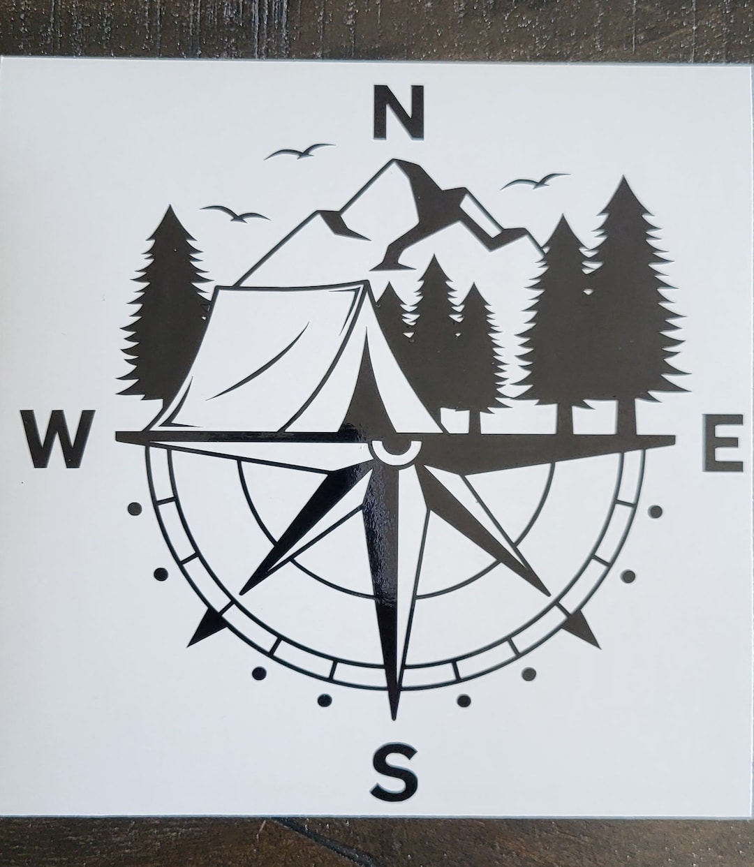 Camping Compas Vinyl Decal - Etsy