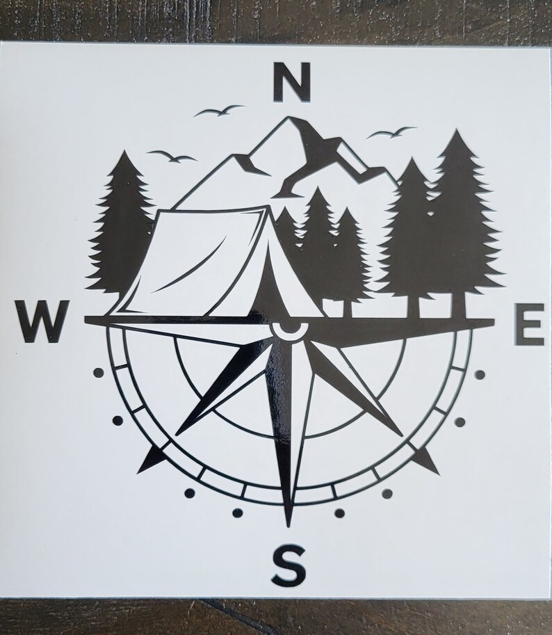 Camping Compas Vinyl Decal - Etsy Canada