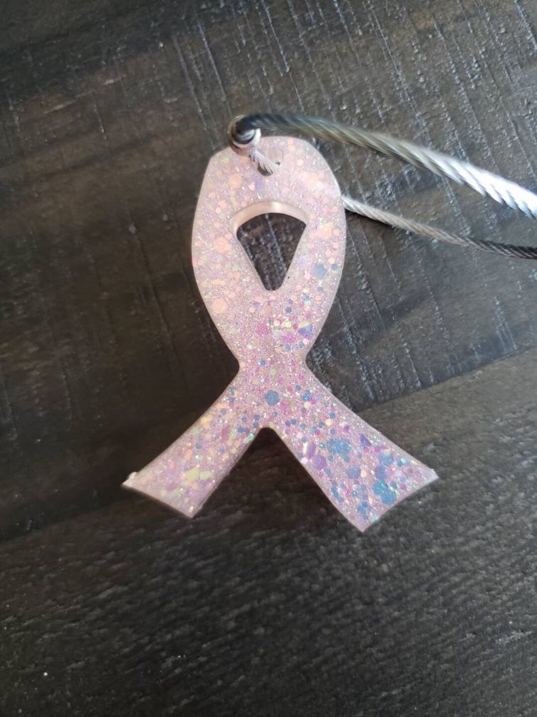 Pink Ribbon Keychain - Etsy