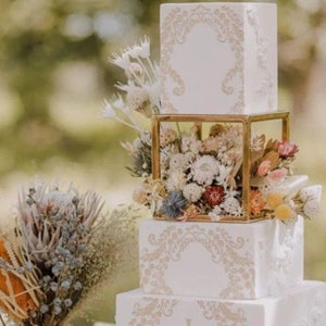 SQUARE Cake Separator - Metallic Cake Spacer - Wedding Cake Separator ...