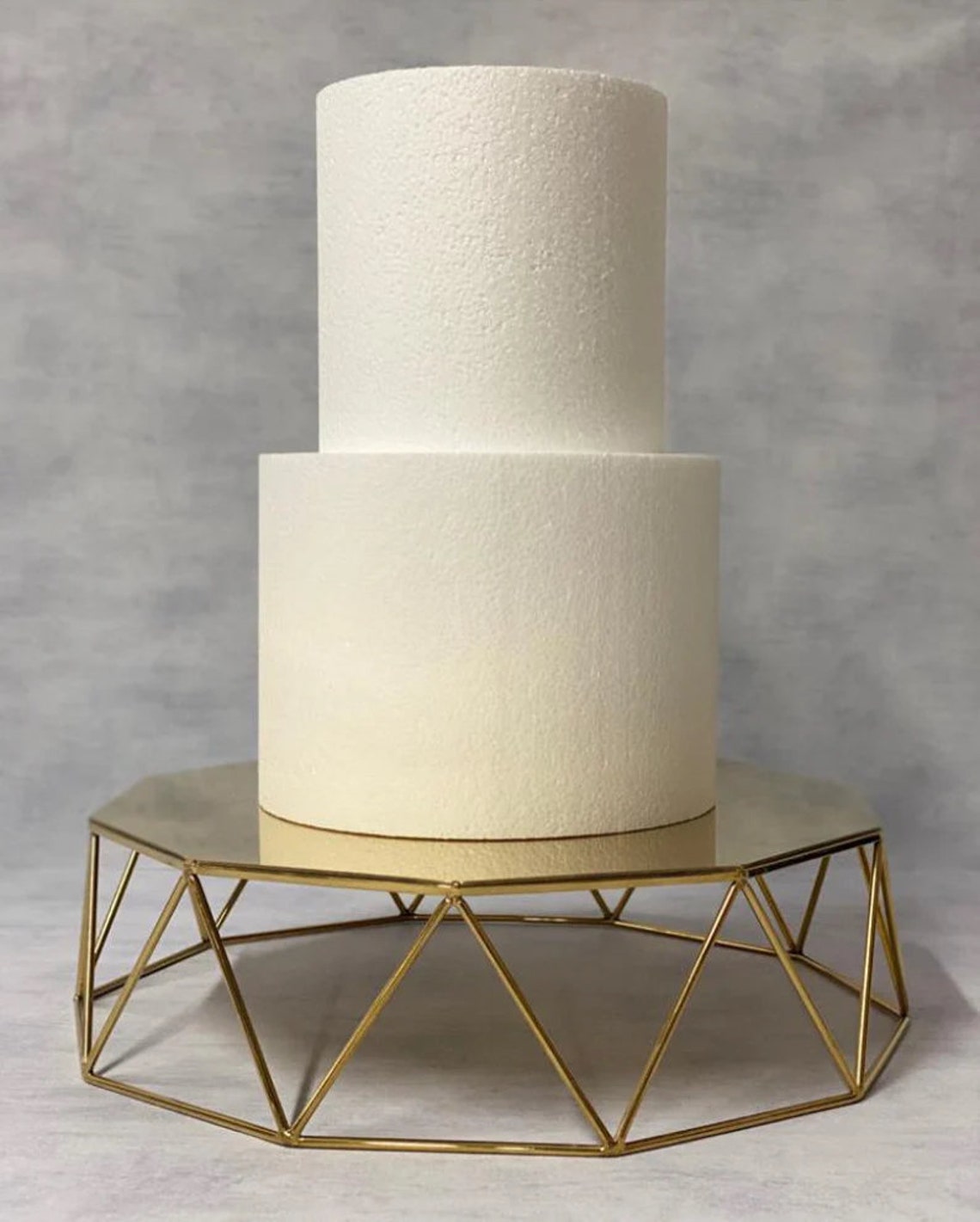 Metallic Gold Geometric Cake Stand Cake Plinth White Cake | Etsy UK