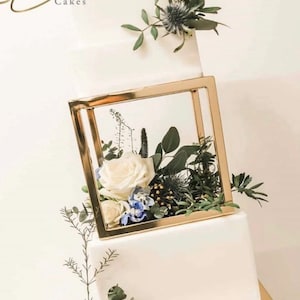 SQUARE Cake Separator - Metallic Cake Spacer - 6" Square Cake Riser ...