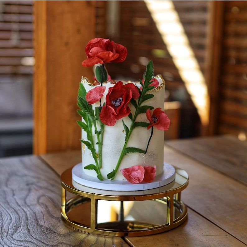 10" Round Cake Separator - Metallic Gold Cake Stand and Spacer ...
