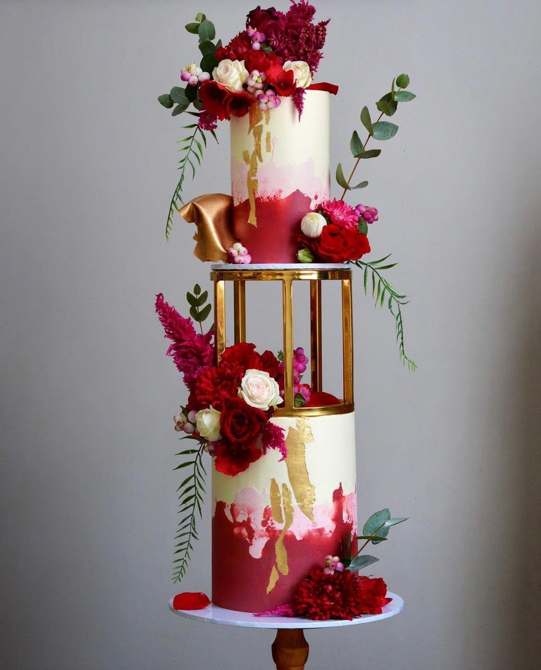 6" Round Cake Separator - Metallic Gold/metallic Siver/black Cake ...