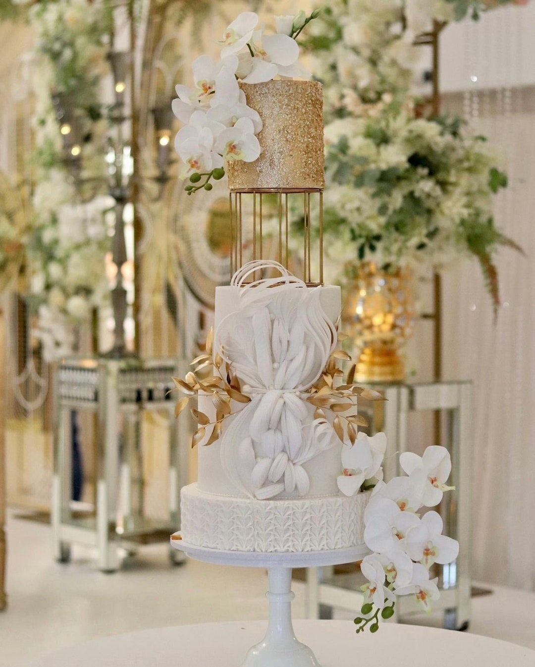 Gold Birdcage Cake Separator - Metallic Cake Spacer - Cake Riser - Bird ...