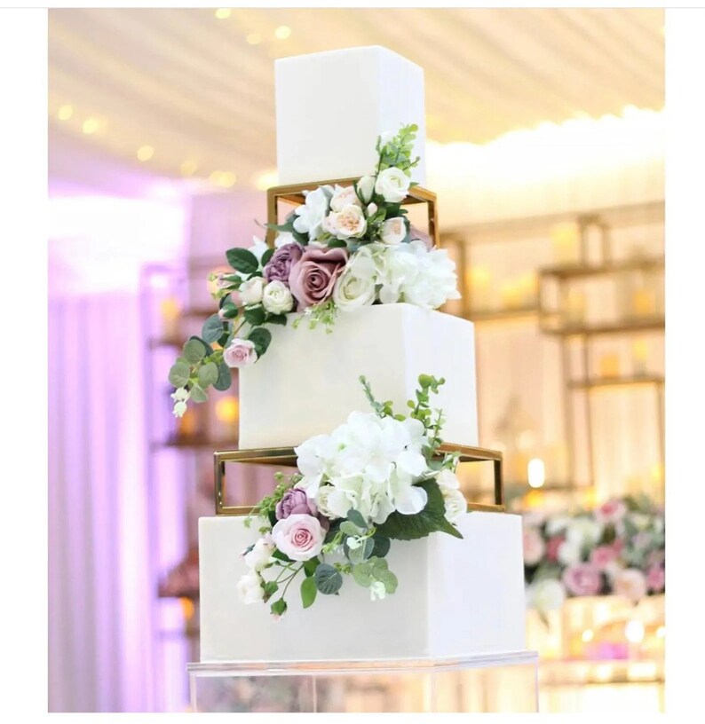 SET - Metallic Square and Rectangle Cake Separator - Metallic Cake ...
