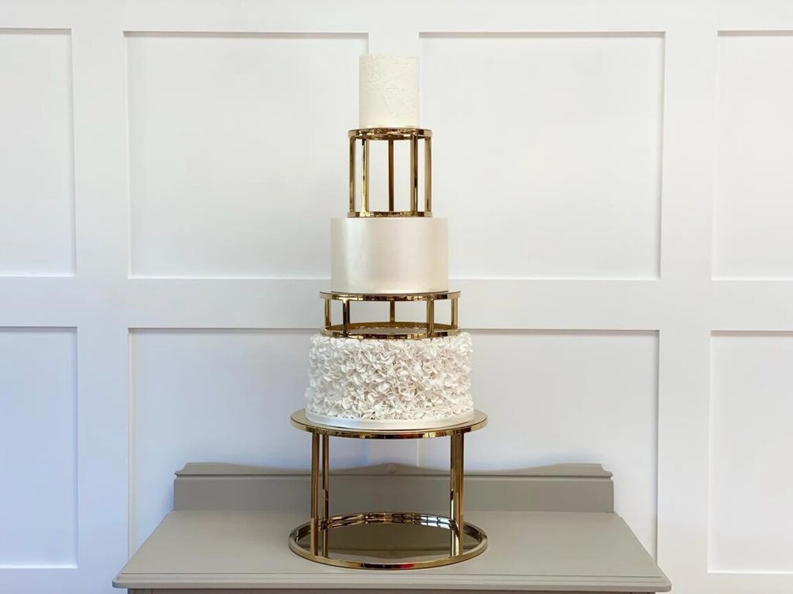 10" ROUND Cake Separator - Metallic Cake Spacer - Round Cake Riser ...