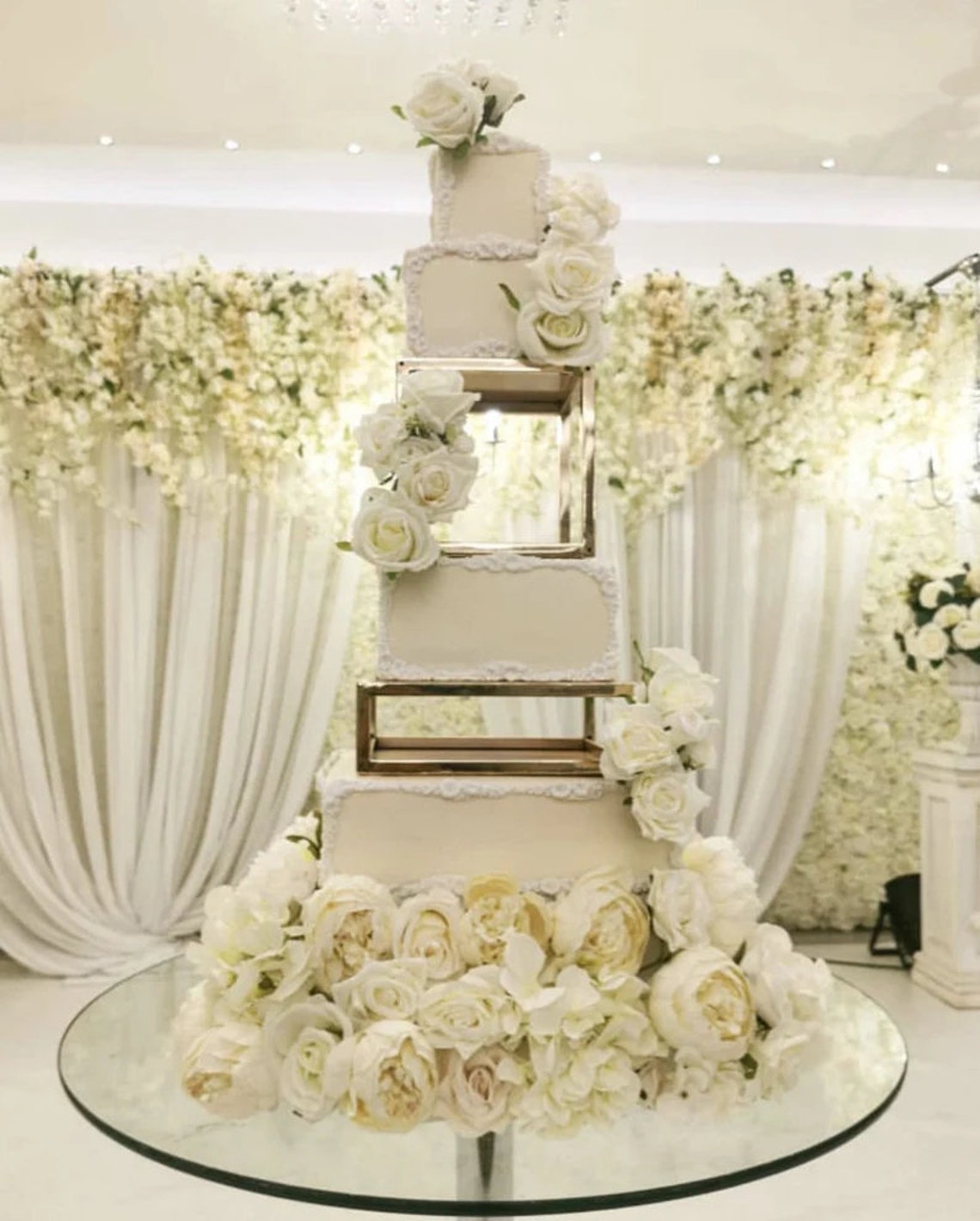 SQUARE Cake Separator Metallic Cake Spacer Wedding Cake - Etsy