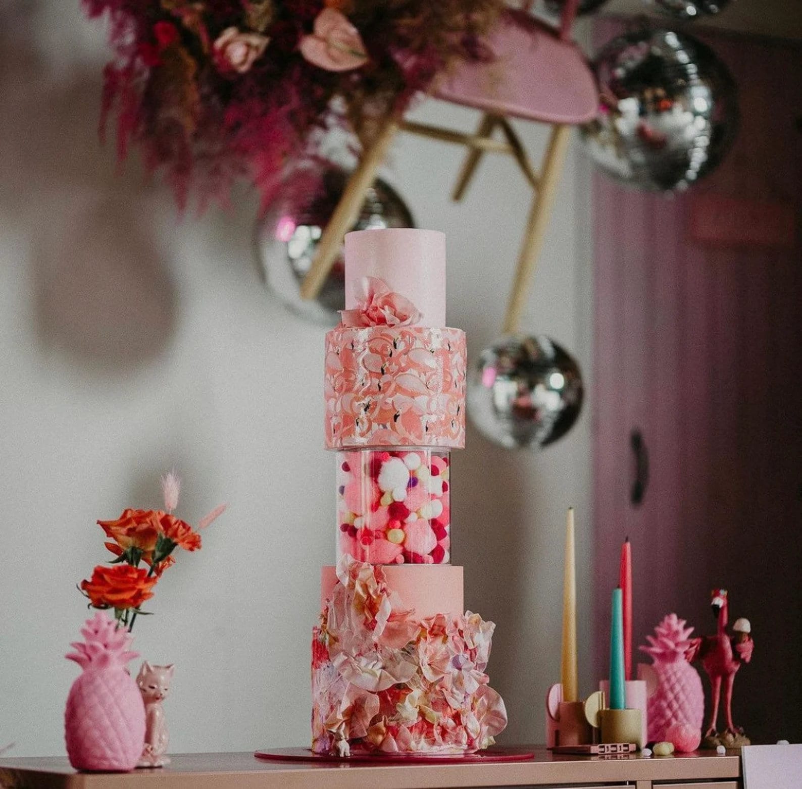 ROUND Cake Stand Fillable Acrylic Cake Stand Cake Separator Fill a Tier ...