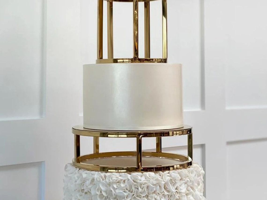 10" Round Cake Separator - Metallic Gold Cake Stand and Spacer ...