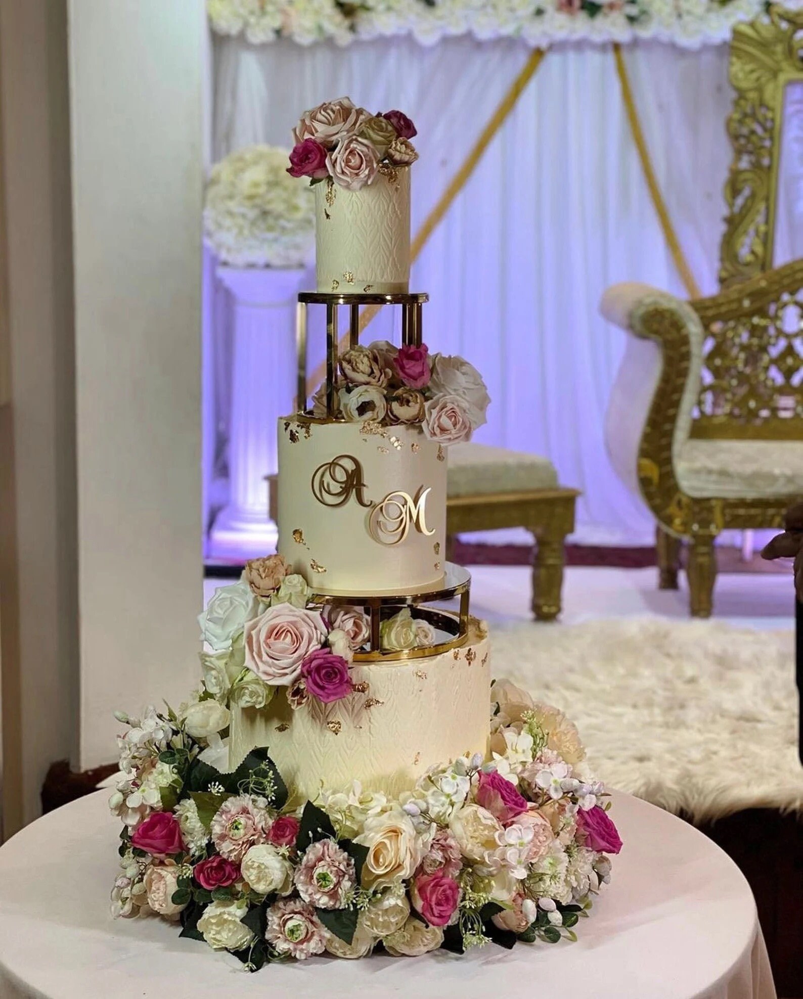 SET - Metallic Gold/metallic Silver/black 6" Round & 10" Round Cake ...