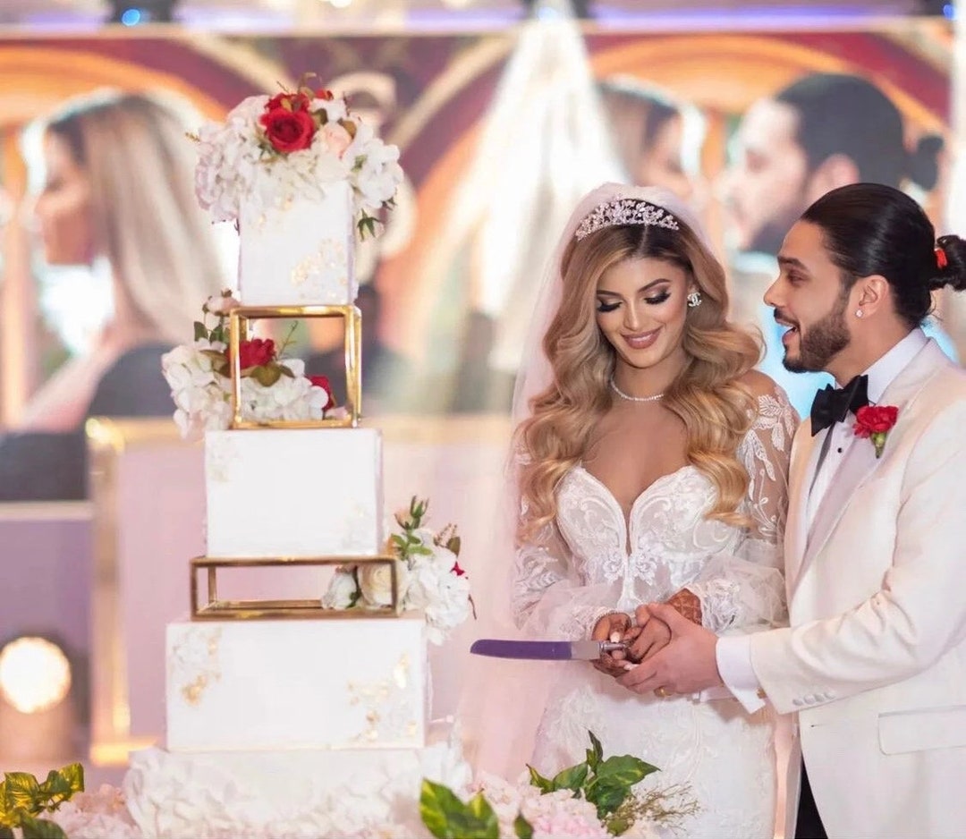 SET - Metallic Square and Rectangle Cake Separator - Metallic Cake ...