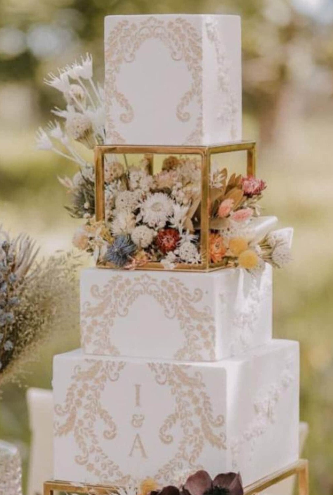 SQUARE Cake Separator Metallic Cake Spacer 6 Square - Etsy