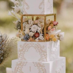 SQUARE Cake Separator - Metallic Cake Spacer - 6" Square Cake Riser ...