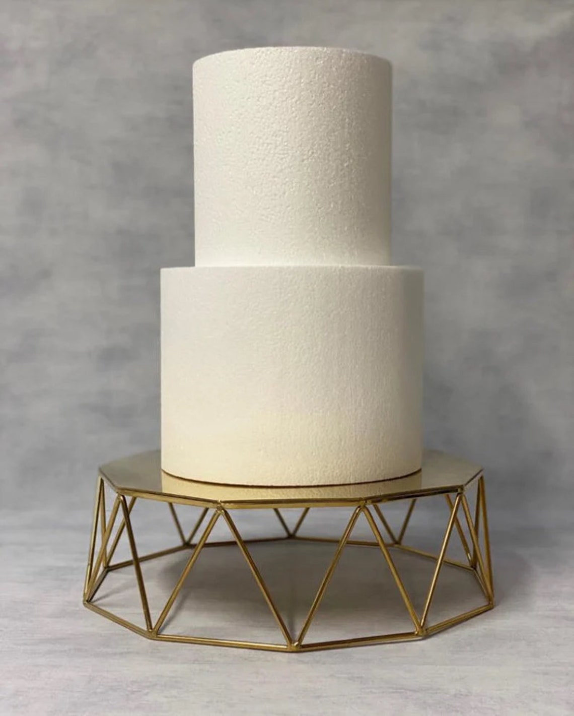 Metallic Gold Geometric Cake Stand Cake Plinth White Cake | Etsy UK