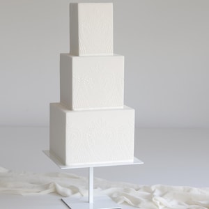 The SQUARE Stiletto Cake Stand - Wedding Cake Pedestal - White Cake ...