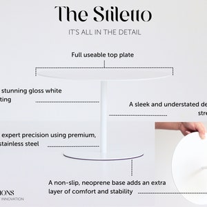 The Stiletto Cake Stand - Wedding Cake Pedestal - White Cake Riser ...