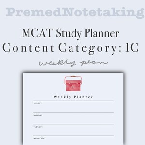 MCAT Study Planner Bio/biochem Content Category 1C - Etsy