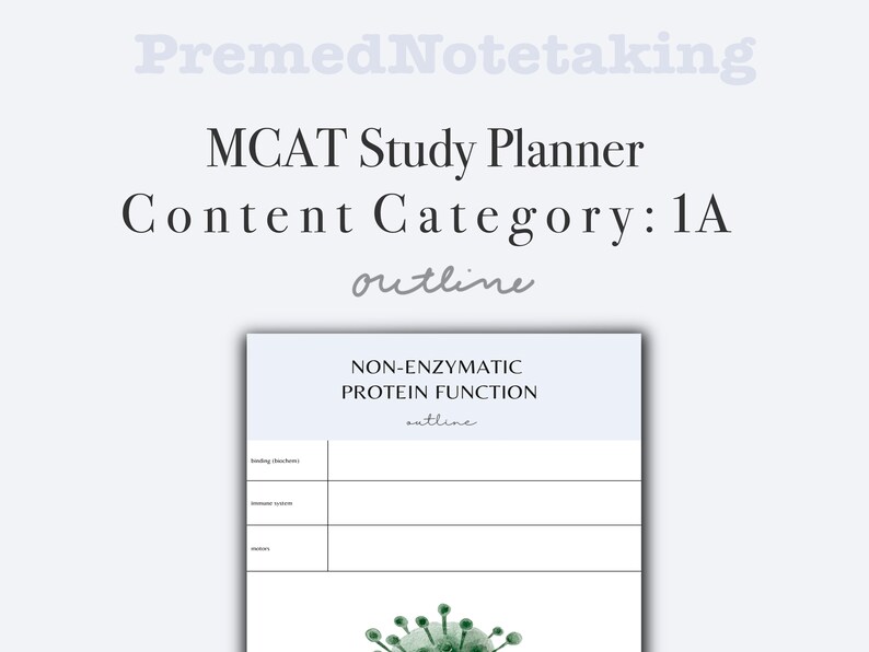 MCAT Study Planner Content Category 1A - Etsy