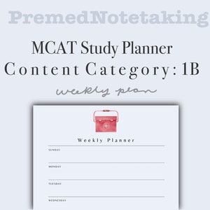MCAT Study Planner Content Category 1B - Etsy