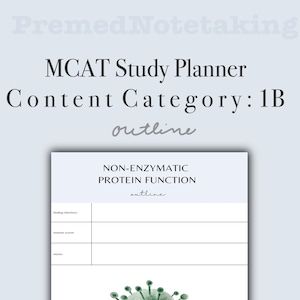 MCAT Study Planner Content Category 1B - Etsy