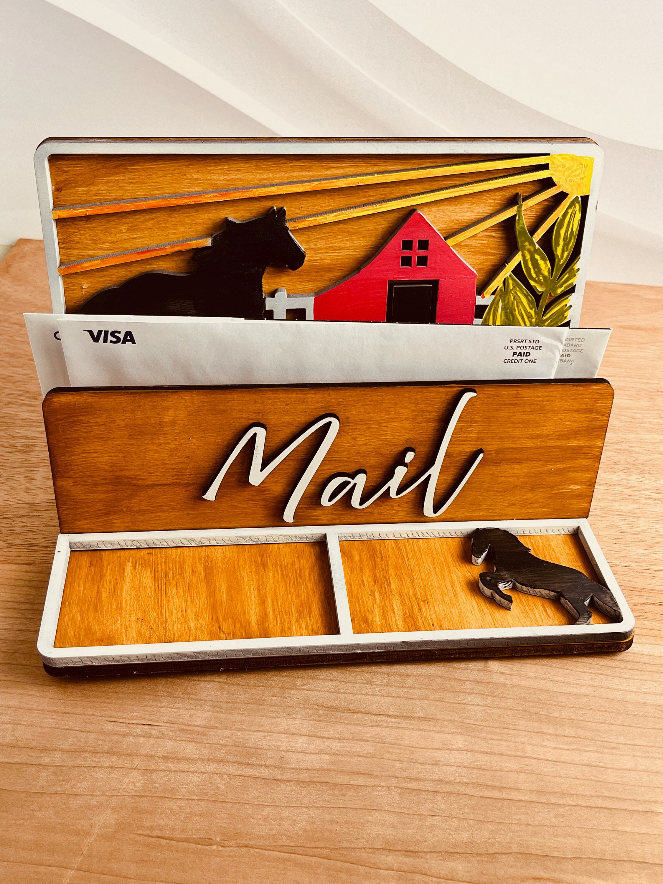 Wooden Desktop/mail Caddy Organizer - Etsy