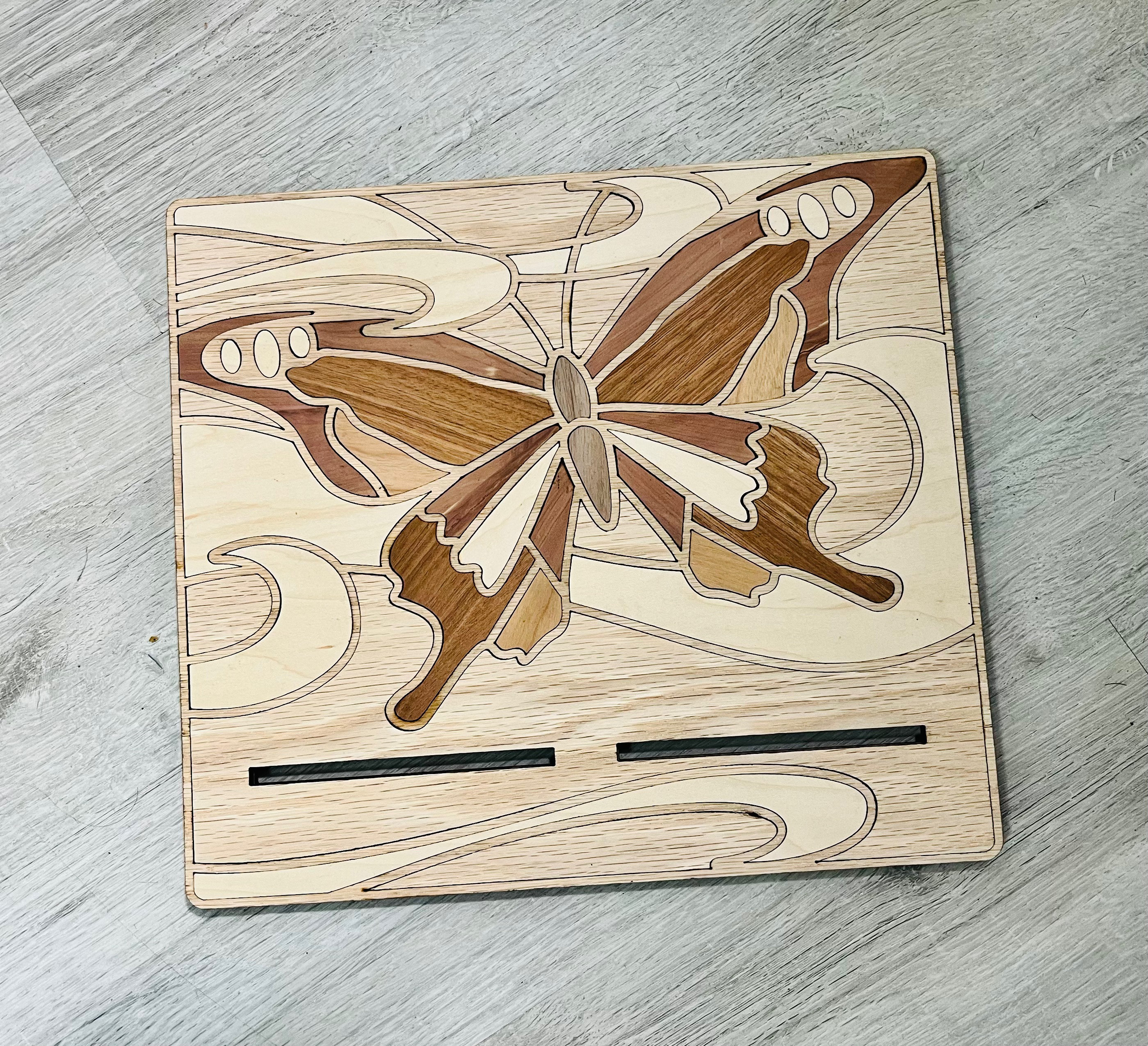 Solid Wood Butterfly Ipad/tablet/book Stand - Etsy