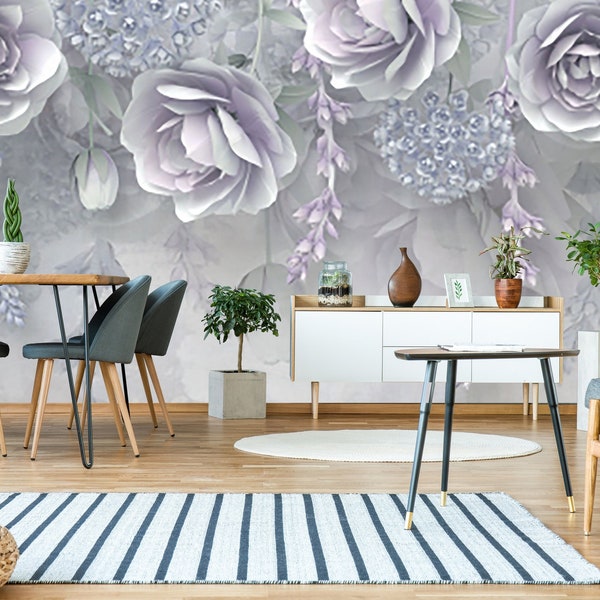 Purple Flower Wall Mural - Etsy