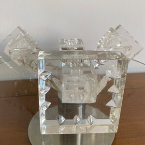 Clear Acrylic Plastic Lucite Candle Holder Vintage Decorative ...