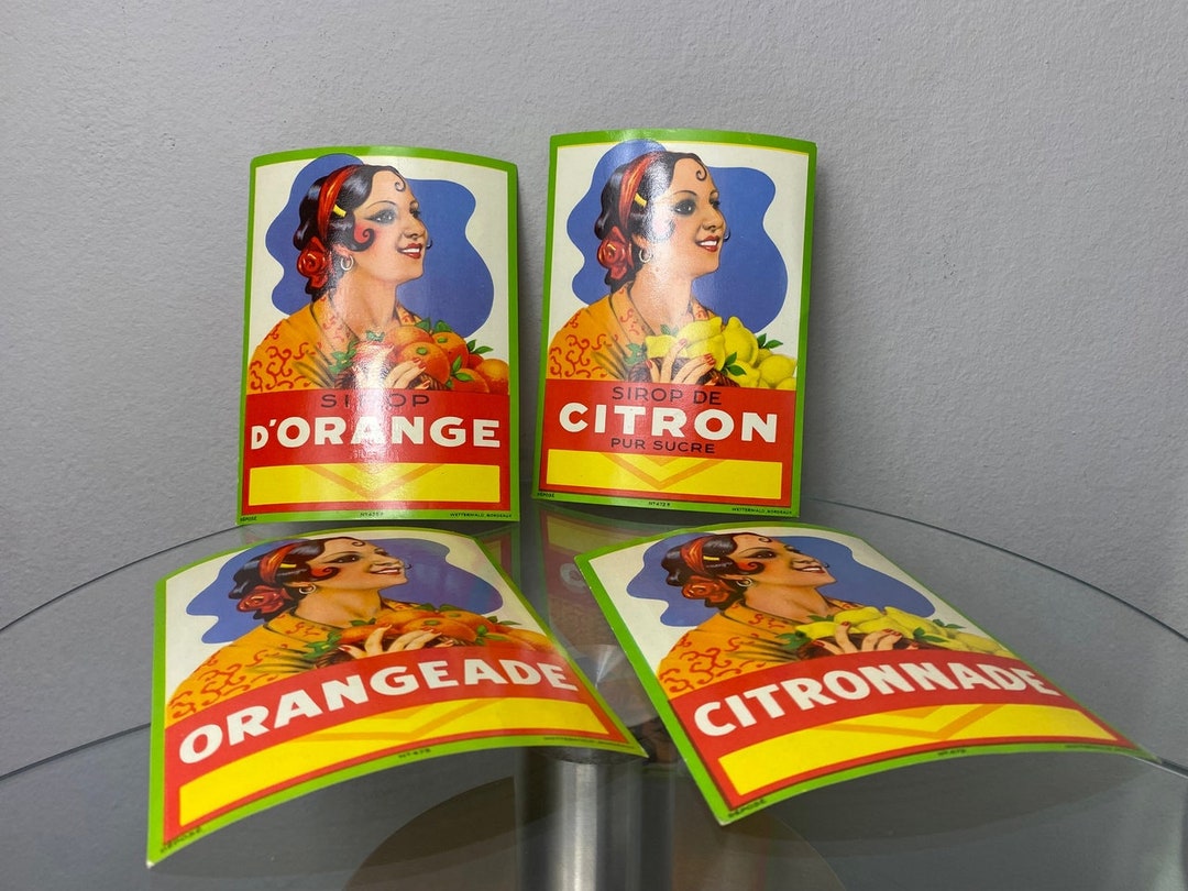 Collectible Vintage Cards Wetterwald Bordeaux, Labels Orangeade ...