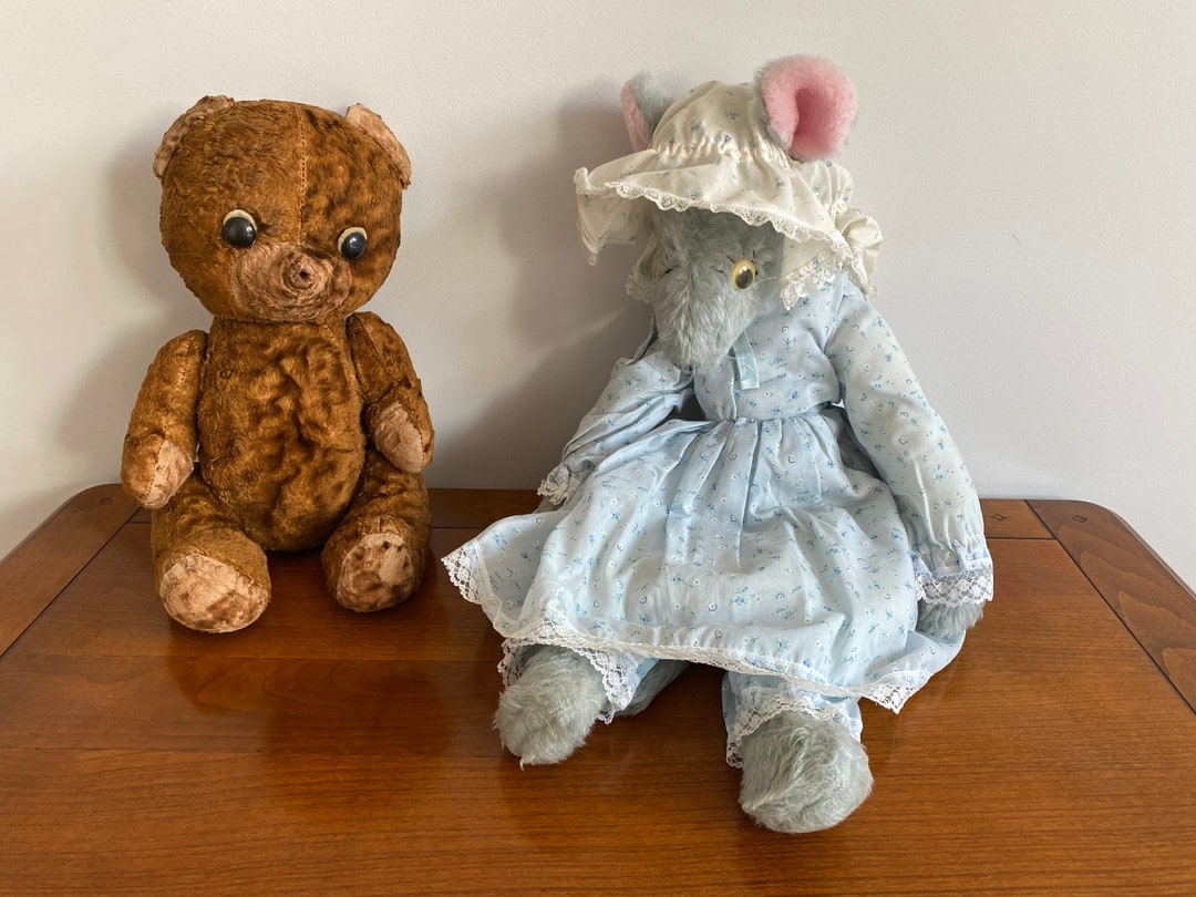 Vintage Handmade Plush Mouse Doll | Soft Country Mouse Toy | Stuffed ...