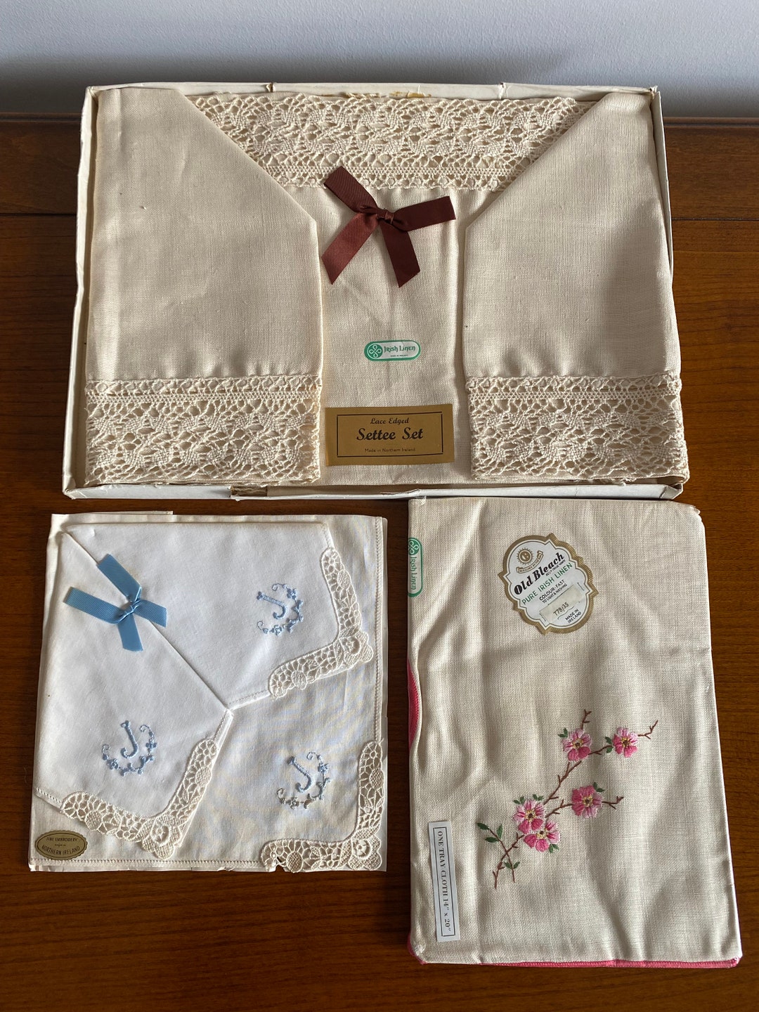 Set of 3 Irish Linen Napkins Vintage Irish Linen Boxed Made in Ireland ...