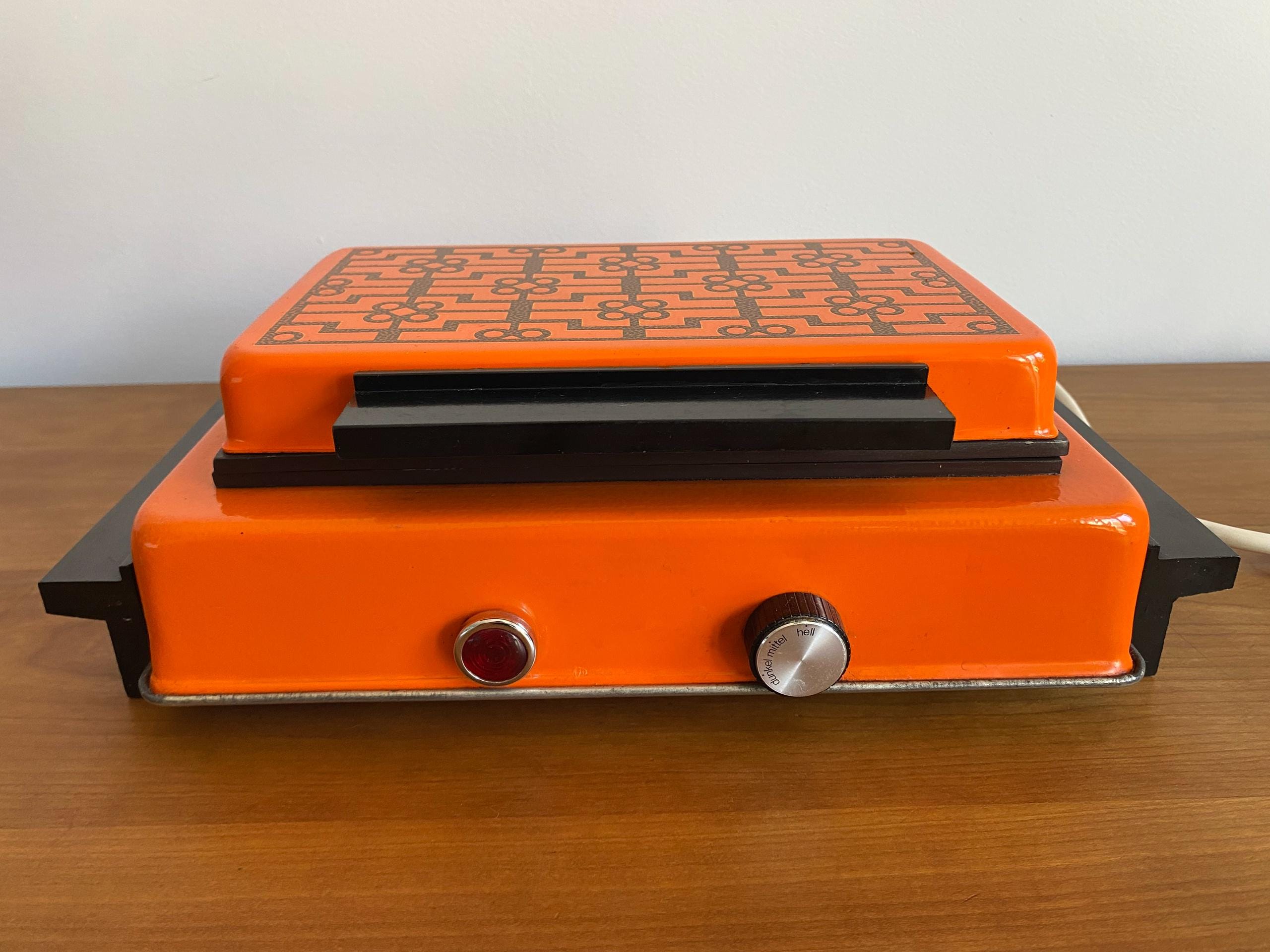 Vintage 1970s "privileg" Orange Waffle Maker – Retro Kitchen Appliance ...