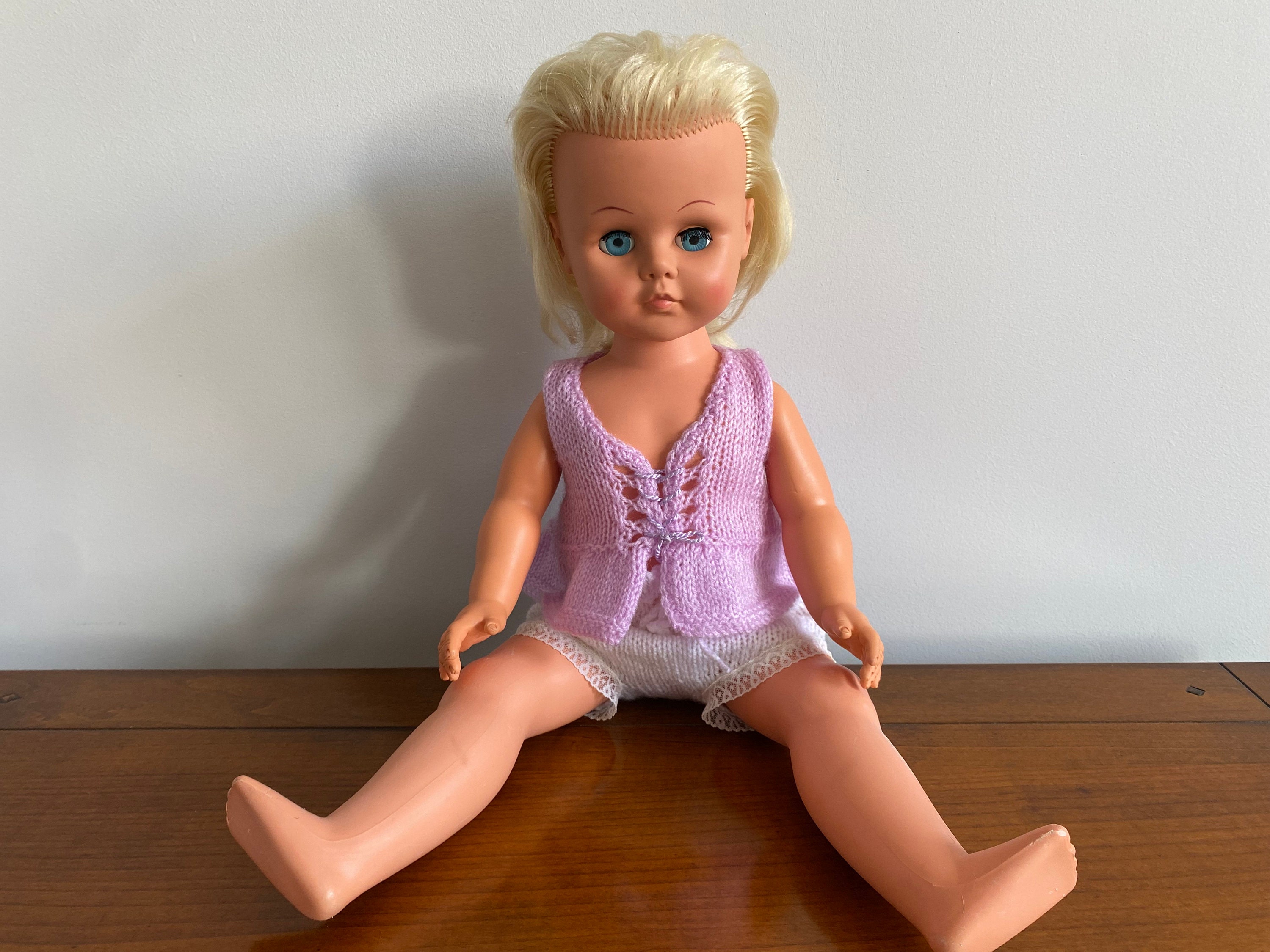 Doll Blonde Hair Plastic / Vinyl Sleepy Eyes Vintage Made in England - Etsy