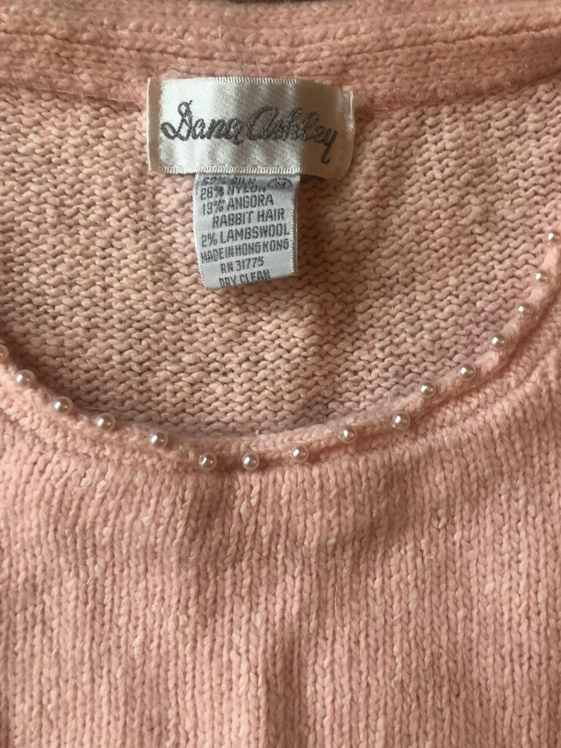 Vintage 80's SILK ANGORA SWEATER Cropped Pink Sweater - Etsy México