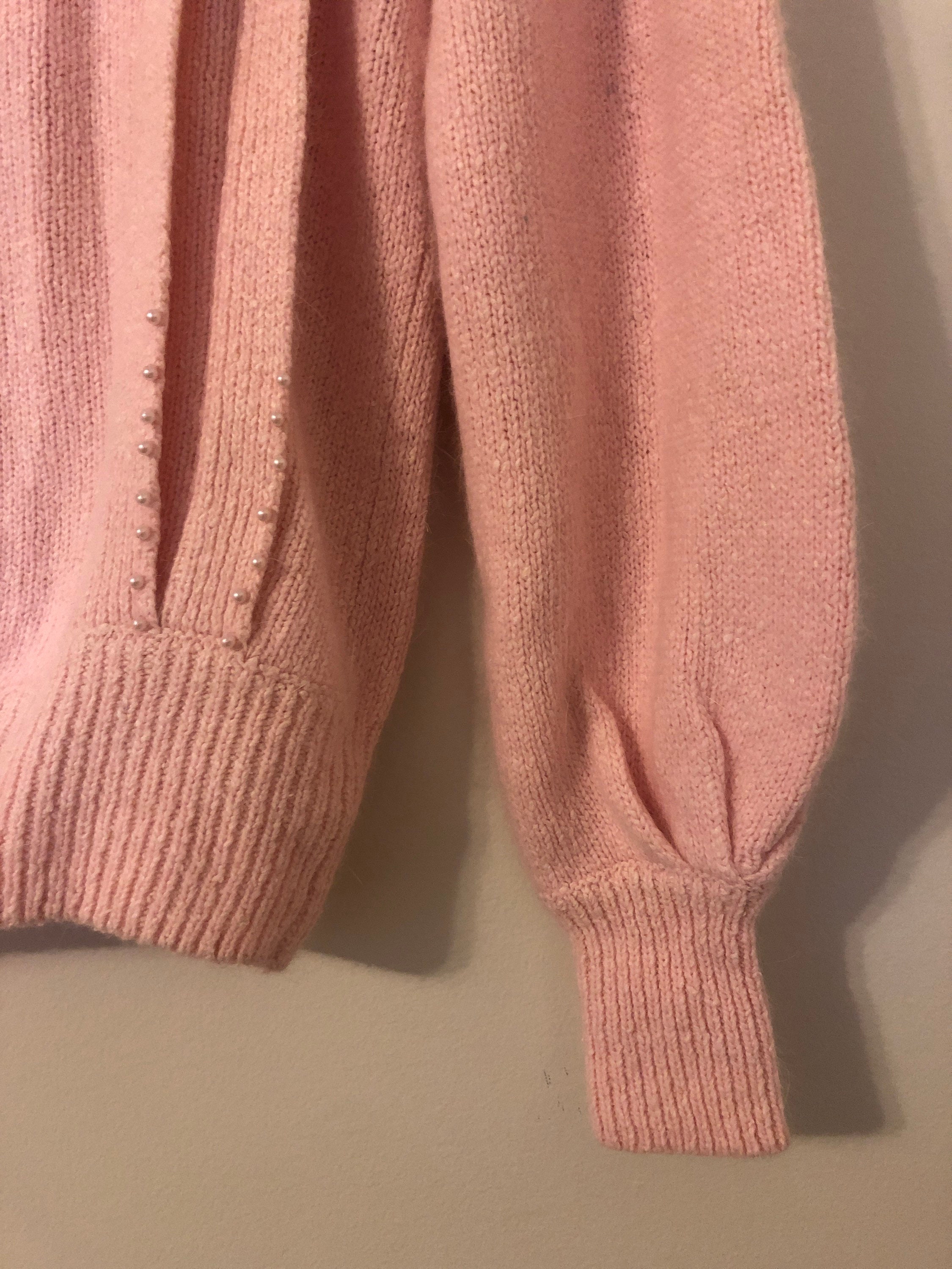 Vintage 80's SILK ANGORA SWEATER Cropped Pink Sweater - Etsy México