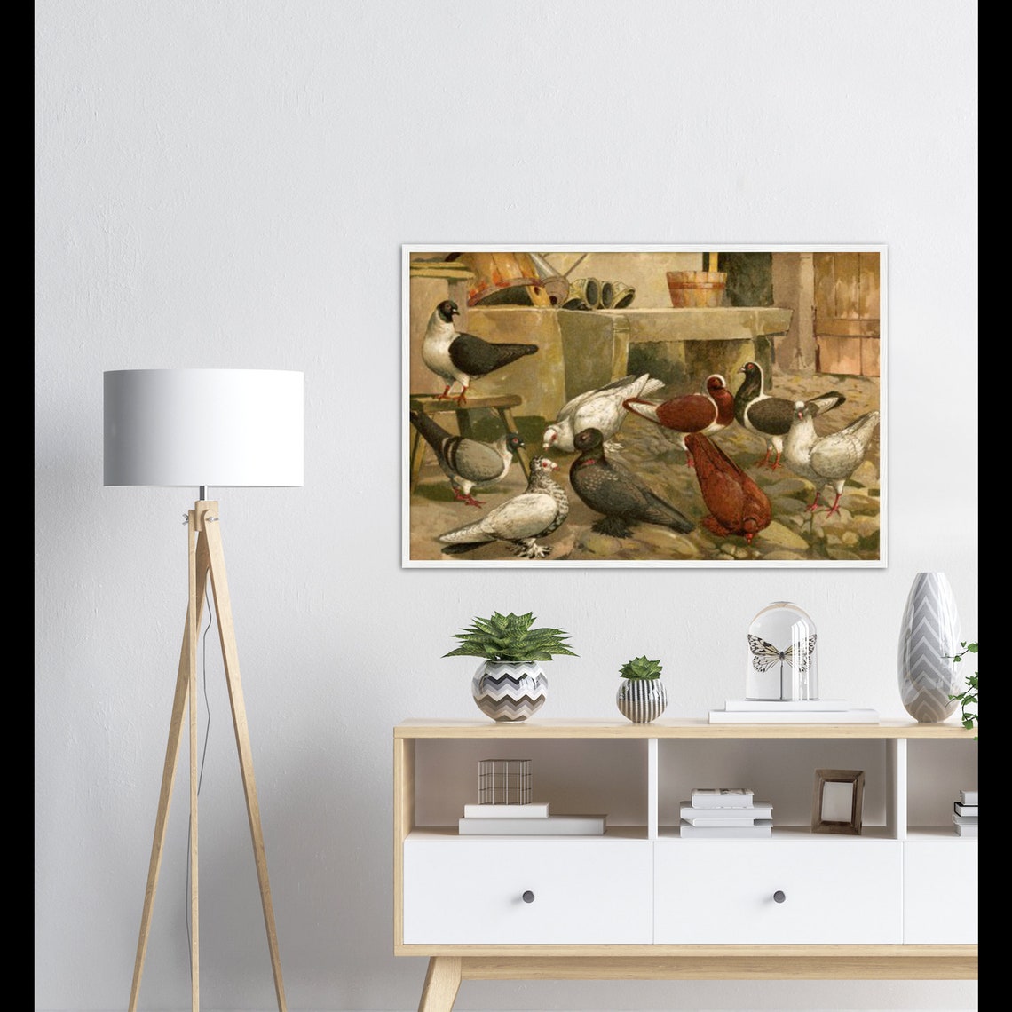 Pigeon Poster Trumpeter Pigeons Russian Trumpeter Pigeon | Etsy
