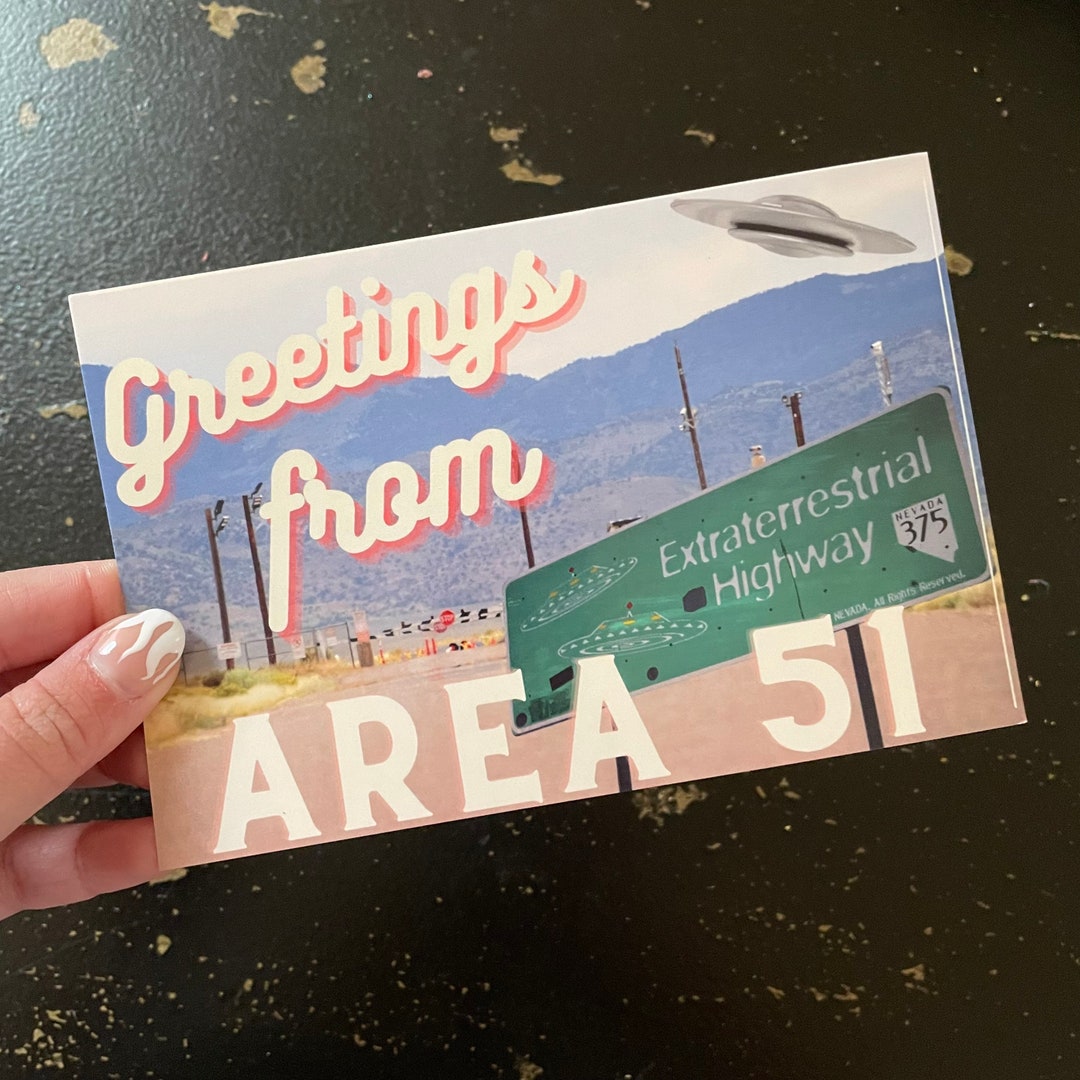 Greetings From Area Alien UFO Postcard - Etsy